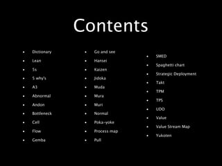 Six word lean dictionary | KEY