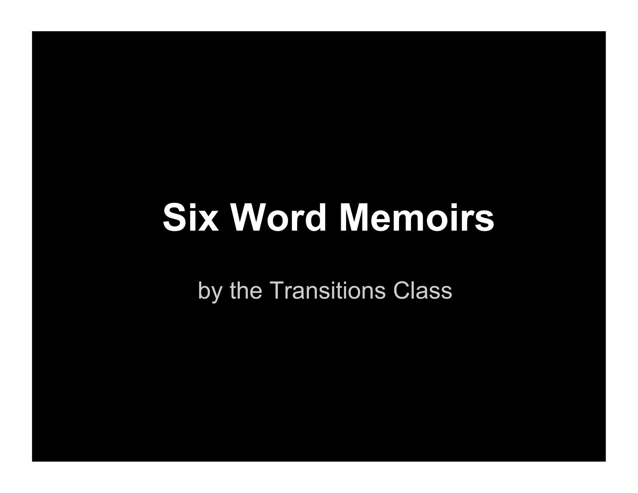 Six wordmemoirs | PDF