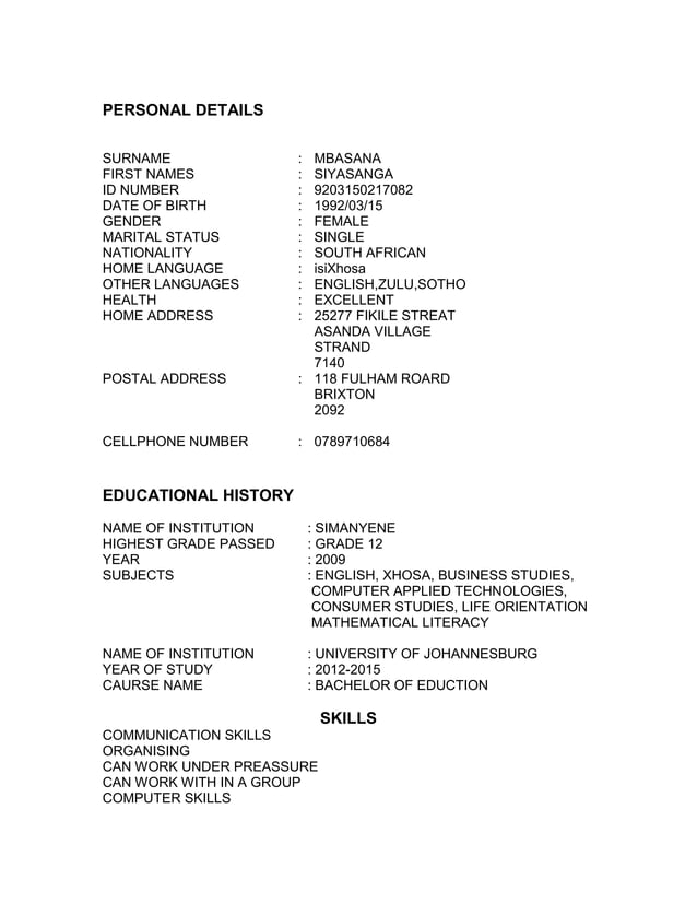 Siyasanga mbasana | PDF