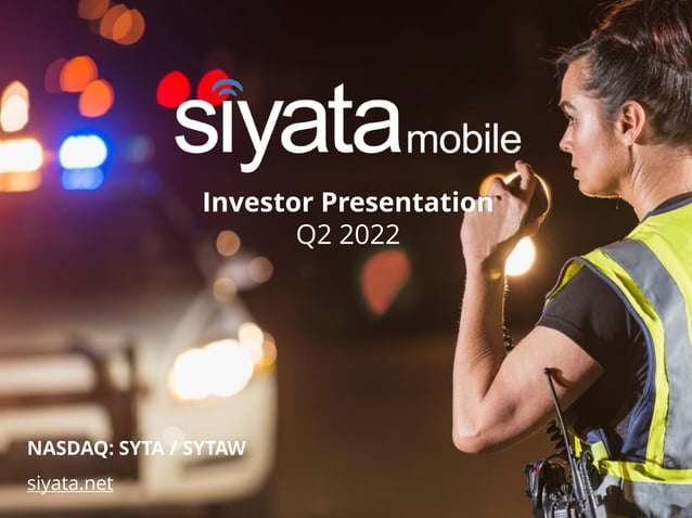 Siyata Mobile Investor Presentation Q2 | PPT
