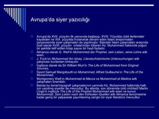 Siyer ve Siyer Yazıcılığı | PPT