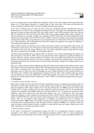 Size and operational performance of manufacturing companies in pakistan using data envelopment ...