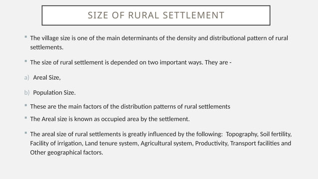 Size and Spacing of Rural Settlement.pptx