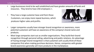 Size and types of business | PPTX