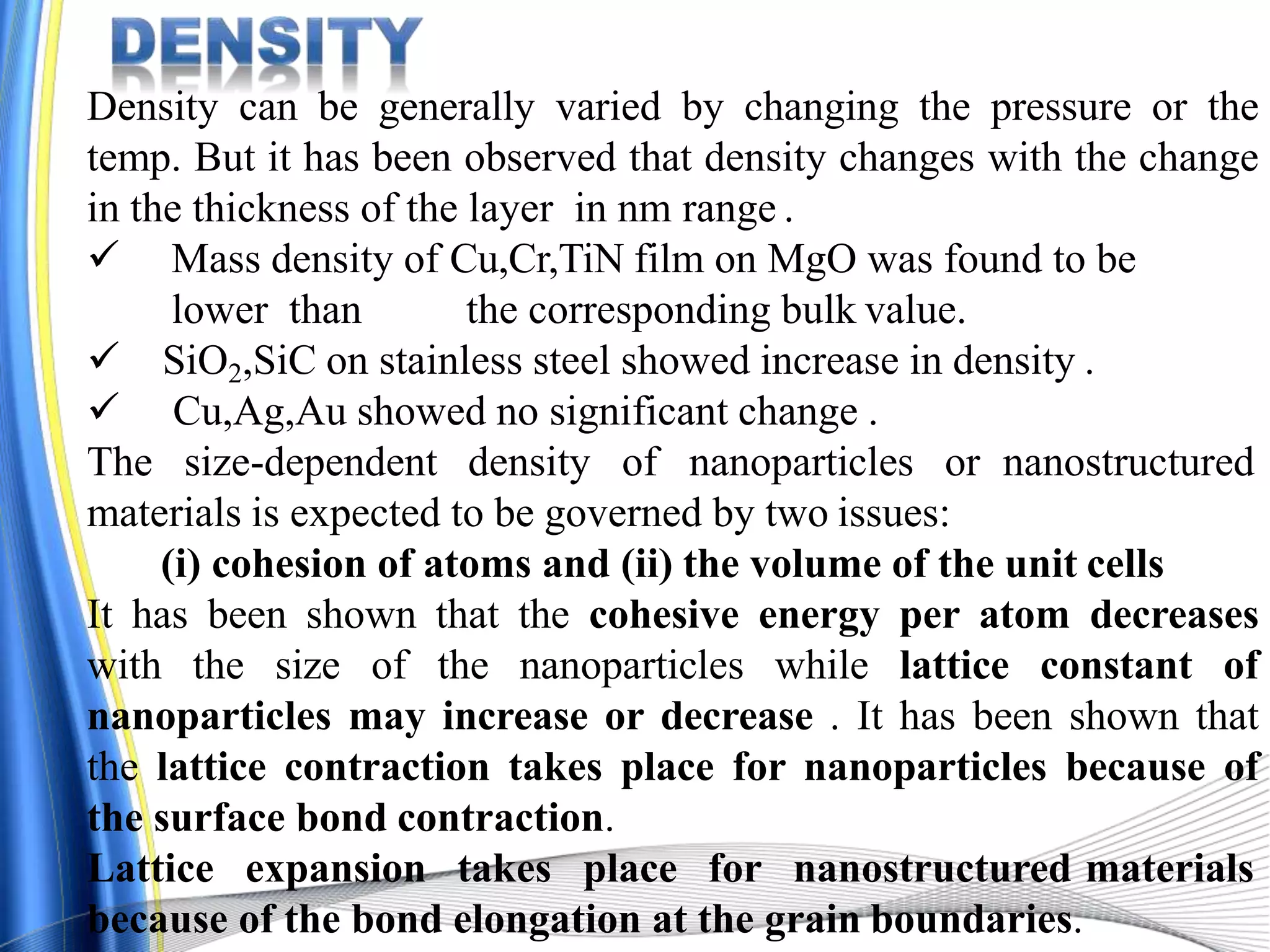 Size effect of nanomaterials | PPTX