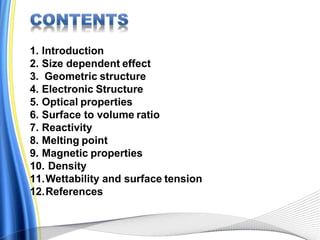 Size effect of nanomaterials | PPTX