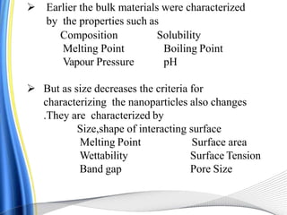 Size effect of nanomaterials | PPTX