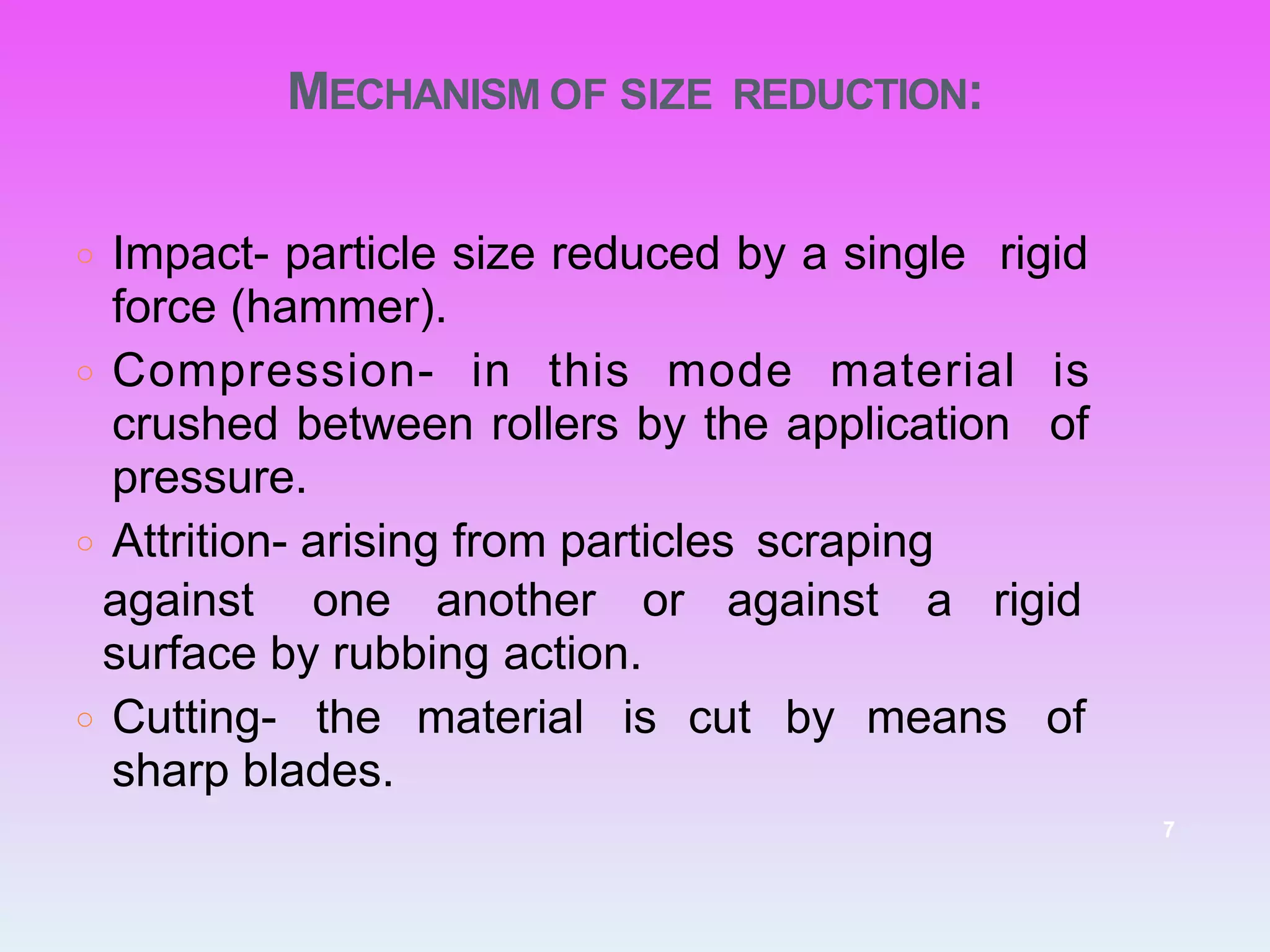 Pharmaceutical Engineering: Size reduction | PDF