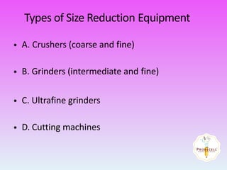 Pharmaceutical Engineering: Size reduction | PDF