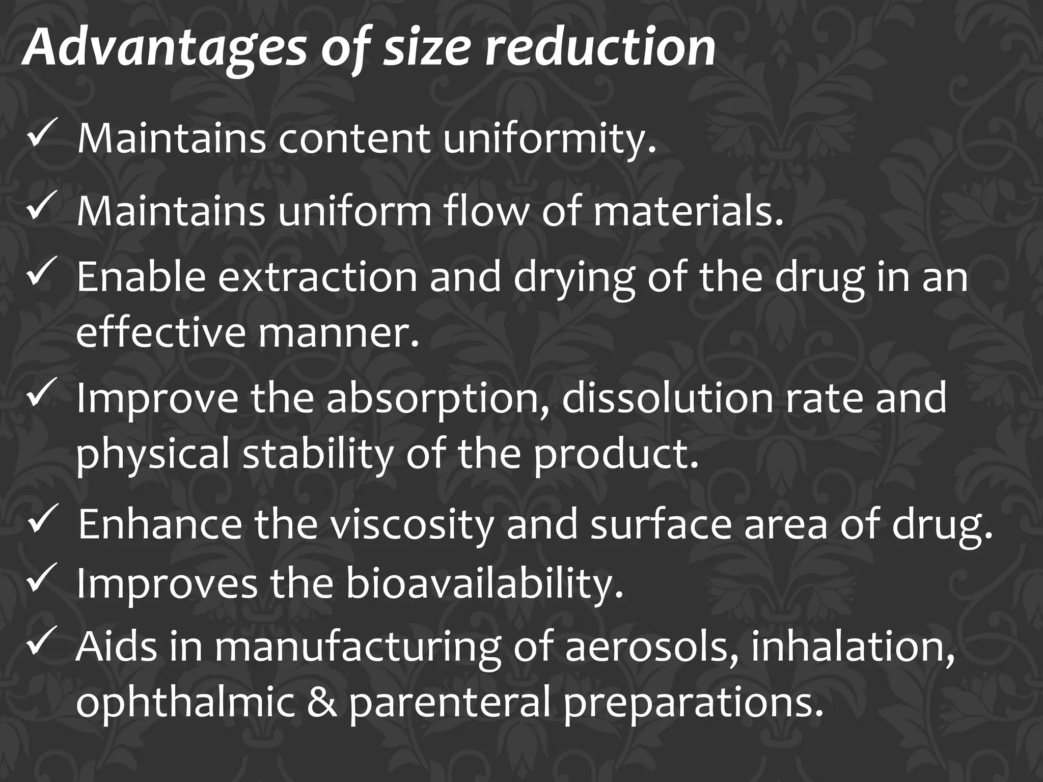 Size reduction, process of size reduction, size reduction a topic of ...