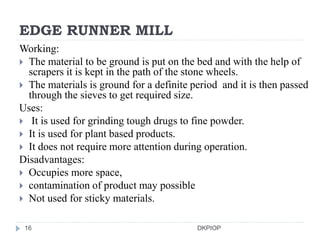 Size reduction- Advantages, factors affecting, hammer mill, ball mill ...