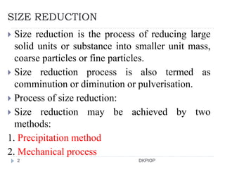 Size reduction- Advantages, factors affecting, hammer mill, ball mill ...
