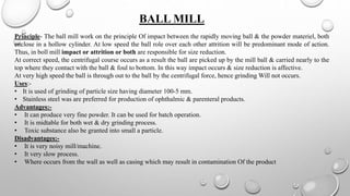 SIZE REDUCTION AND FACTORS AFFECTING SIZE REDUCTION IN PHARMACEUTICAL ...