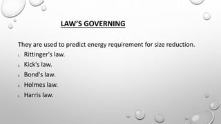SIZE REDUCTION AND FACTORS AFFECTING SIZE REDUCTION IN PHARMACEUTICAL ...