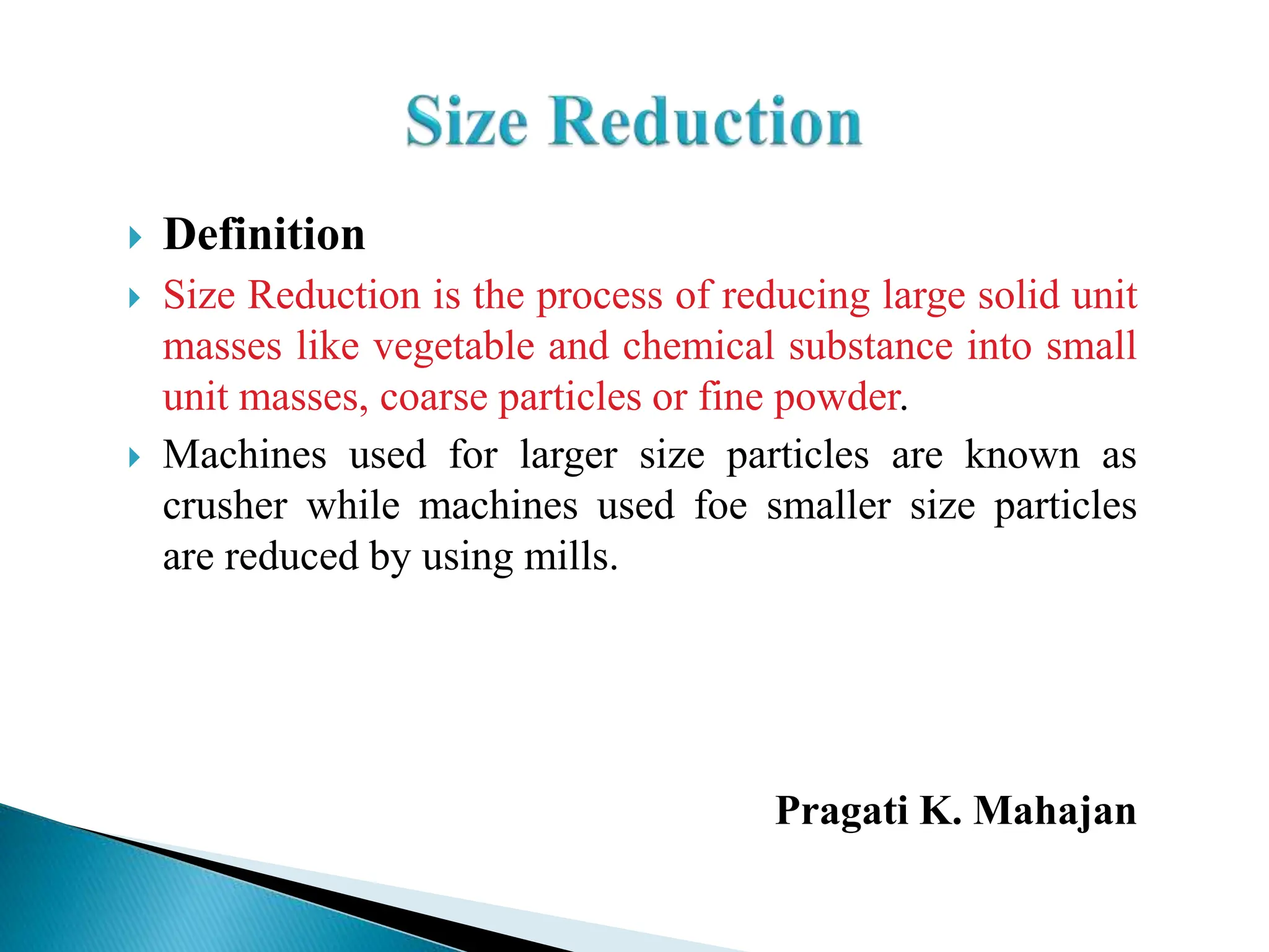 size reduction pharmaceutics ball mill, hammer mill | PPT