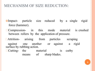 SIZE REDUCTION AVR Pharmaceutics I unit operations | PPTX
