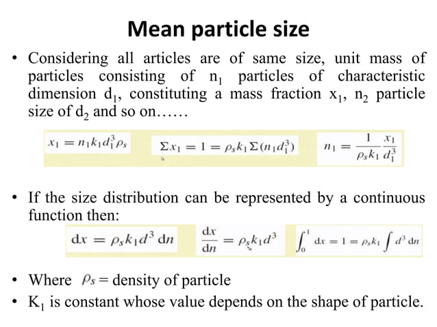 Size Reduction Particle Charactrisation Ppt