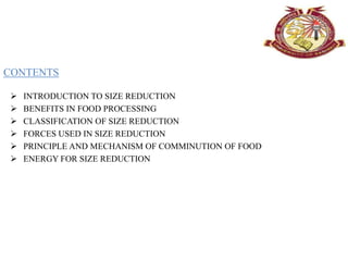 Size reduction: Size Reduction Of Fibrous Foods | PPTX