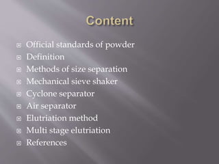 Size separation | PPTX