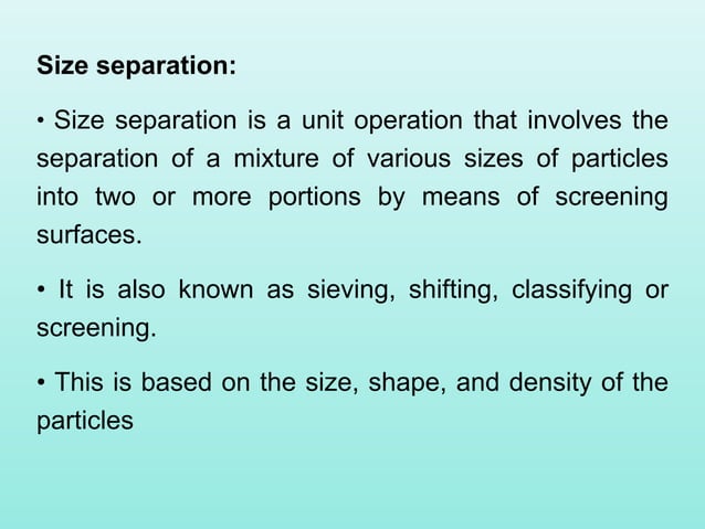 Pharmaceutical Engineering: Size separation | PDF