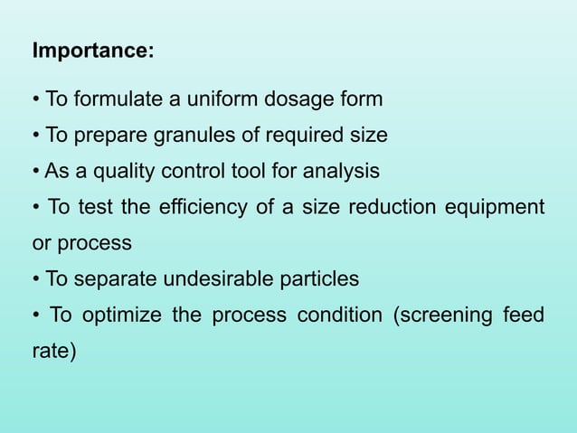 Pharmaceutical Engineering: Size separation | PDF