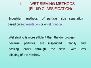Pharmaceutical Engineering: Size separation | PDF