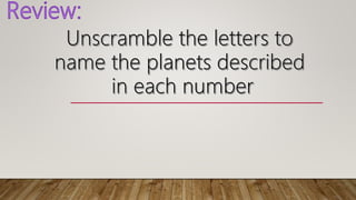 Unscramble Solar System