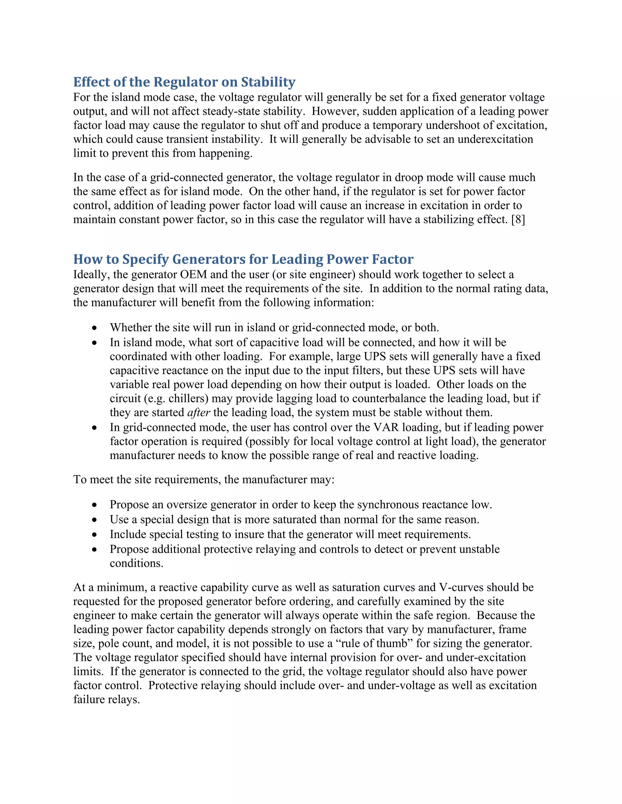 Sizing generators-for-leading-power-factor white-paper-24_feb14 | PDF
