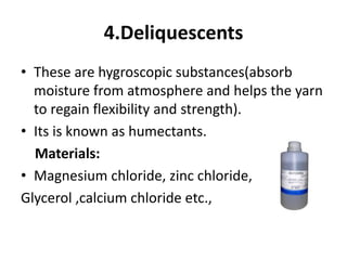 Sizing ingredients and their functions (2) | PPTX