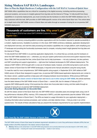 Sizing modern sap hana landscapes | PDF