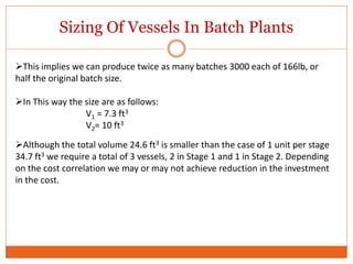 Sizing of vessels in batch plants | PPTX