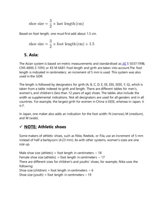 Sizing of footwear | DOCX