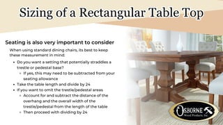 Sizing A Rectangular Table Top: What You Need to Know | PPT