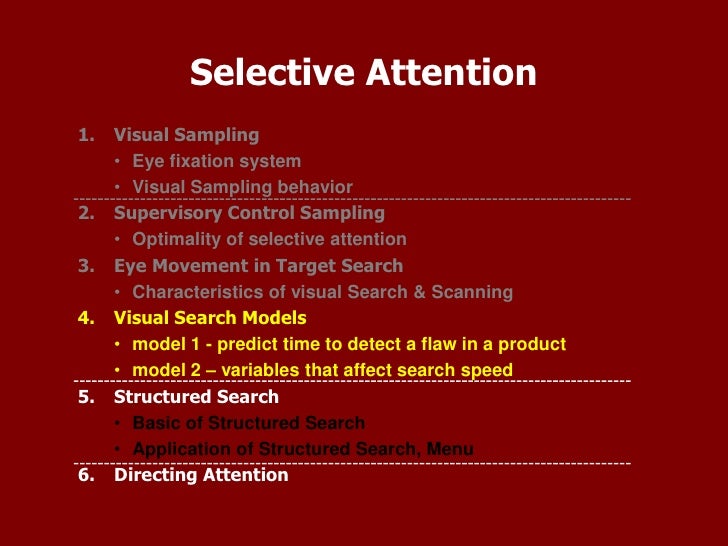 Sj 공학심리학 Ch3 Selective Attention