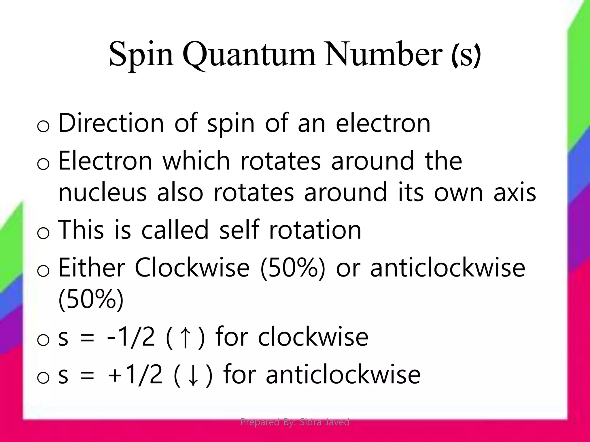 Quantum Numbers | PPSX