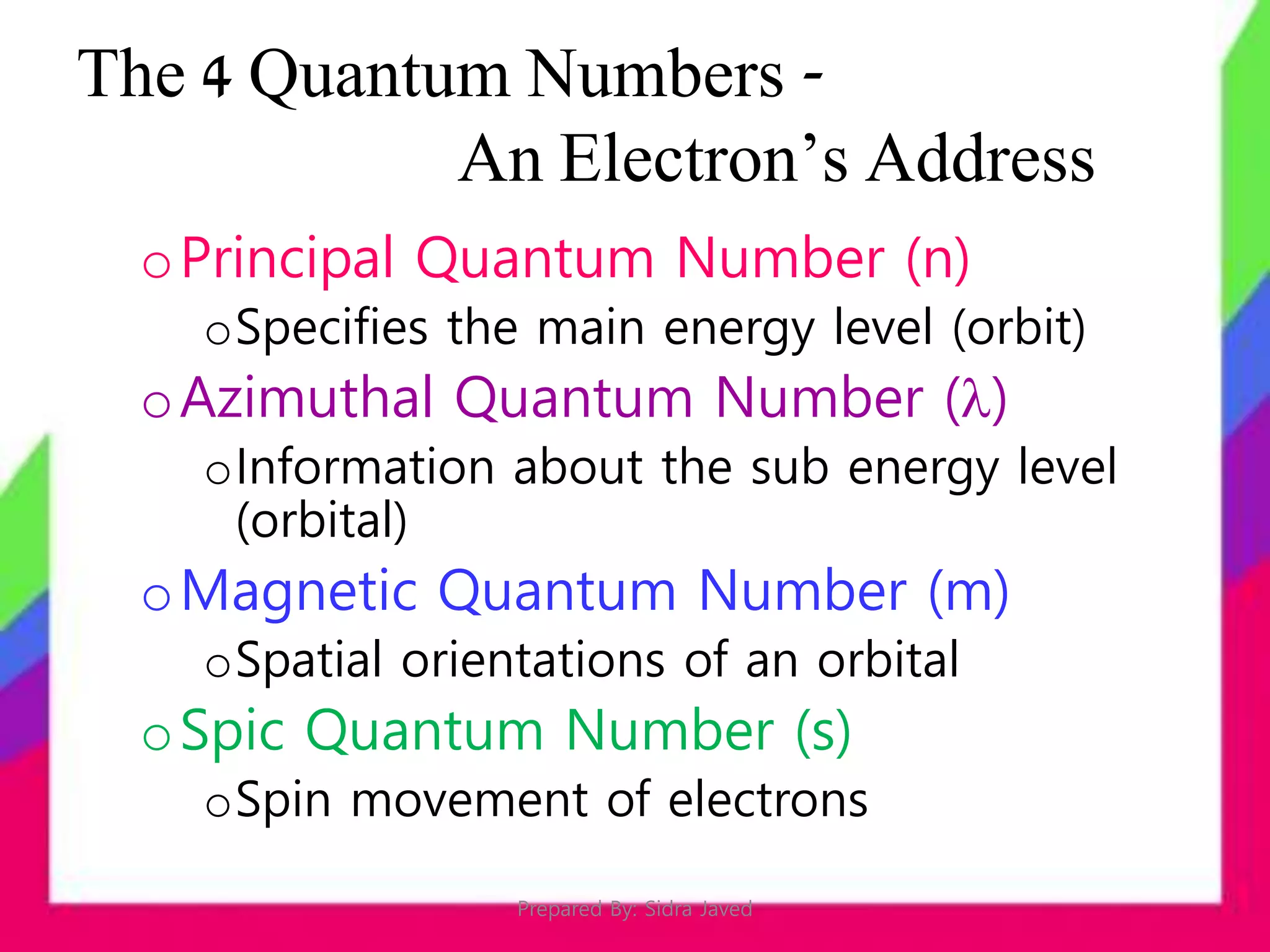Quantum Numbers | PPSX