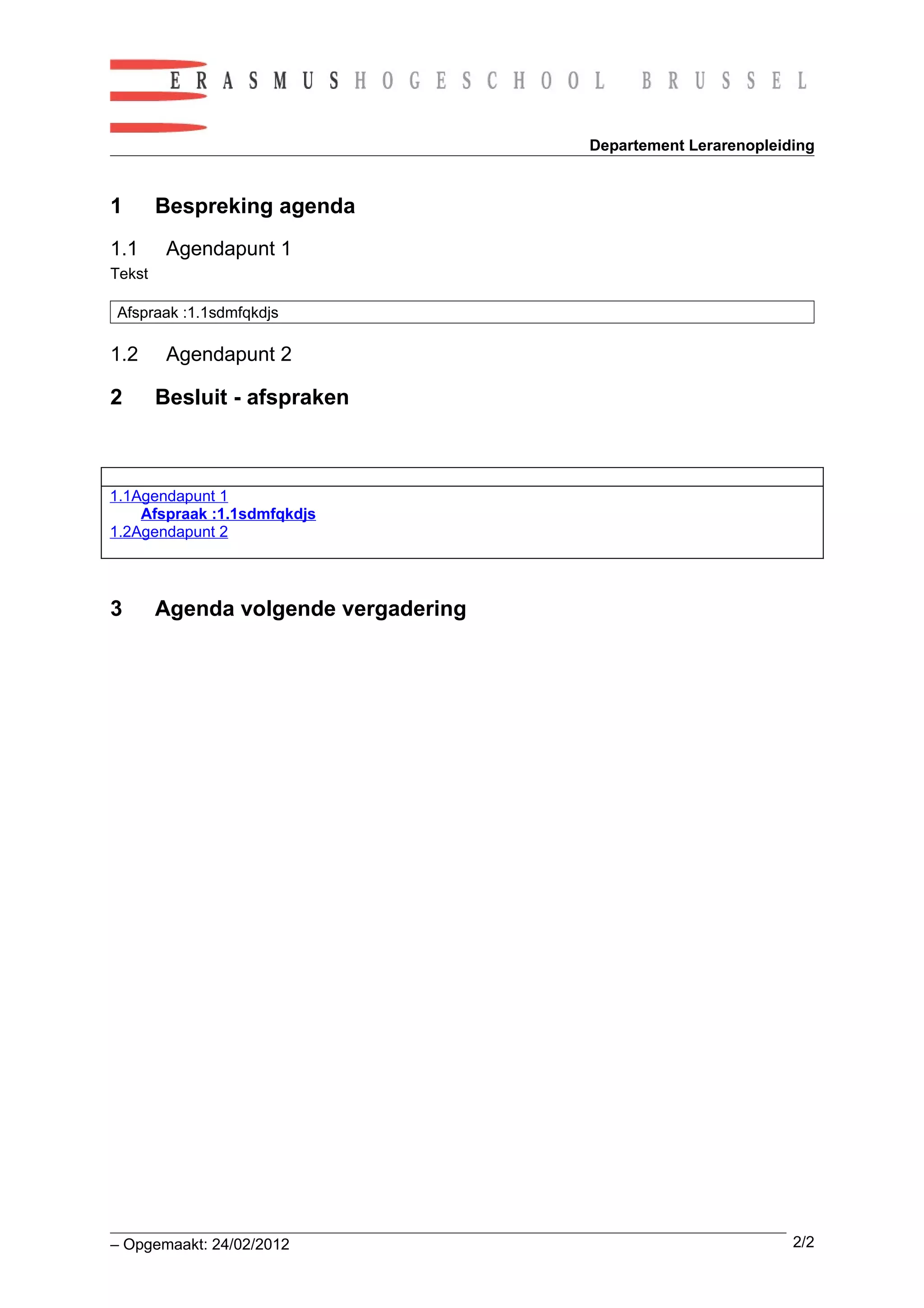 Sjabloon verslag | DOC