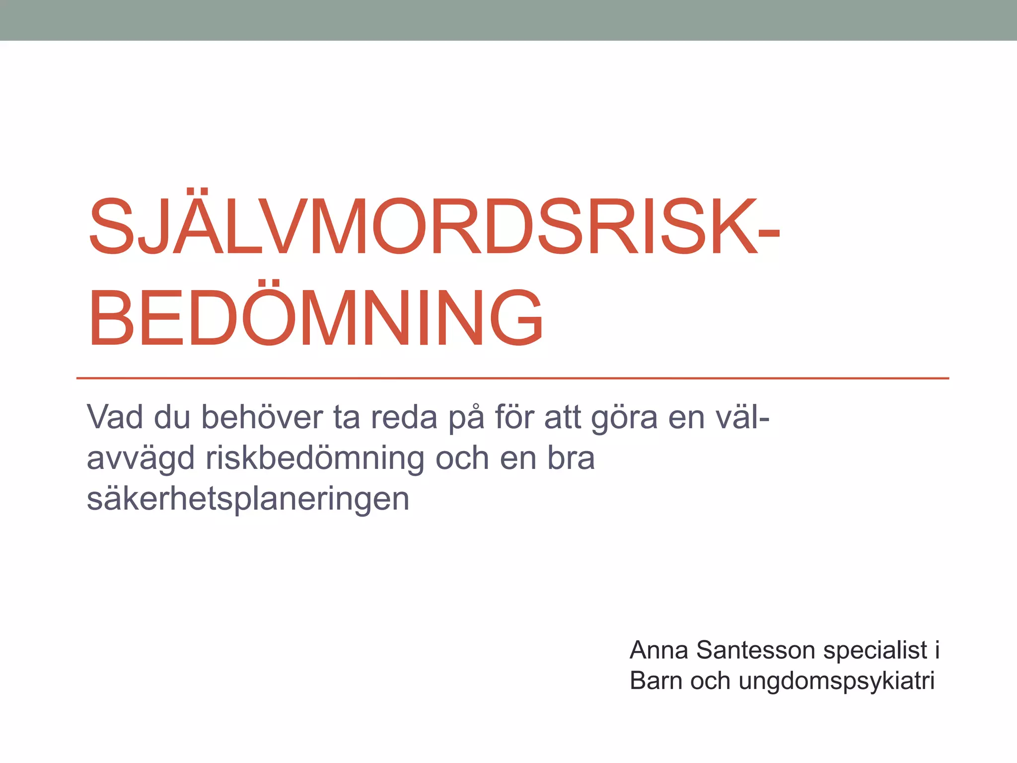 Deplyftet, Självmordsriskbedömning Kort | PPTX