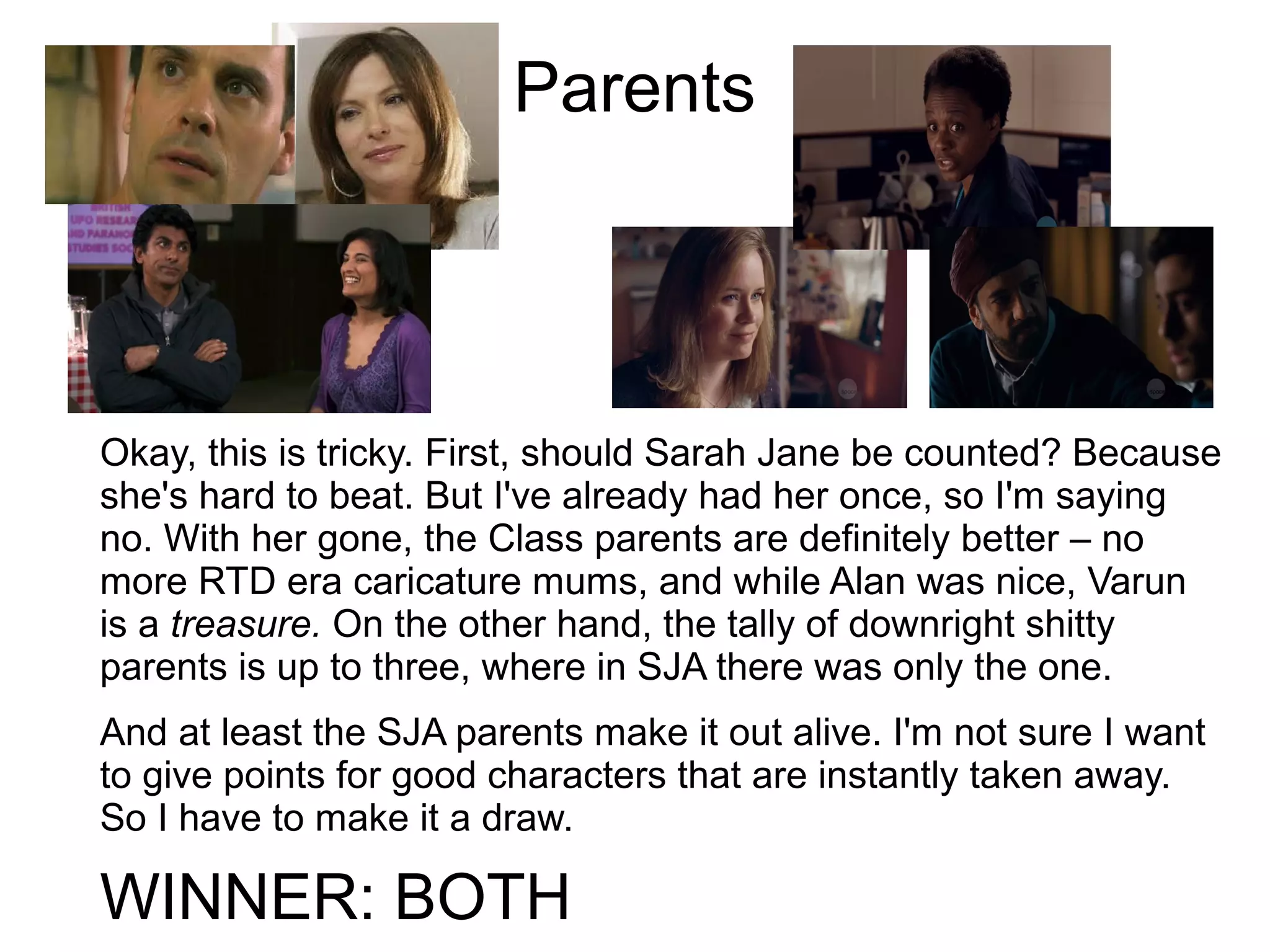 Sarah Jane Adventures vs. Class | ODP