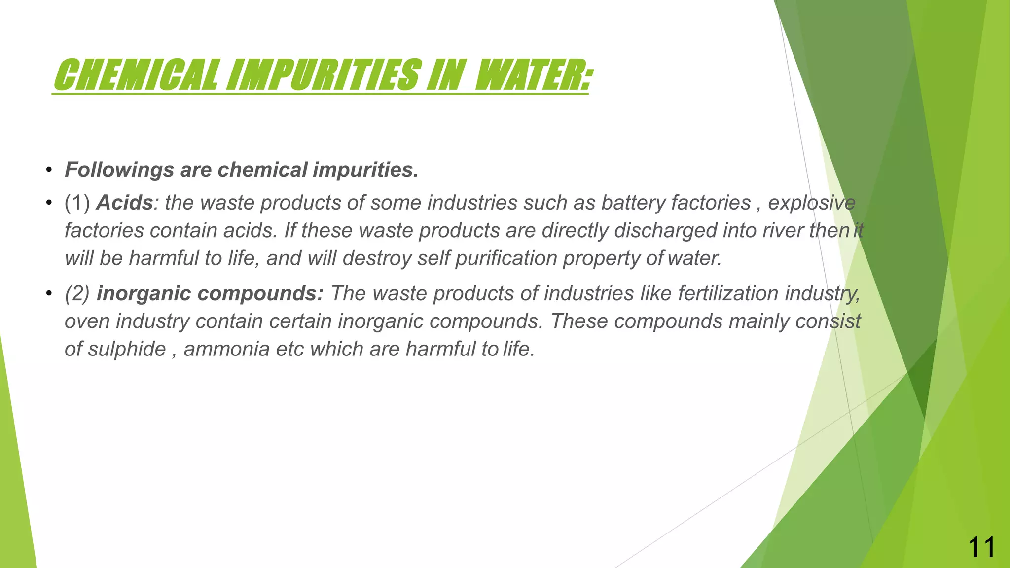 Physical,Chemical,Biological impurities in water | PPTX