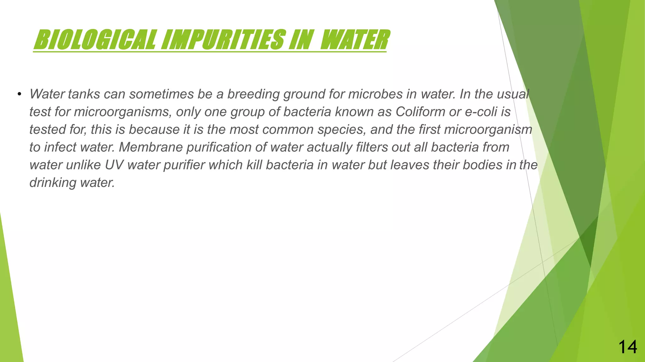Physical,Chemical,Biological impurities in water | PPTX