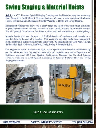 S & J Construction Services Inc. Scaffolding Services Catalog | PDF