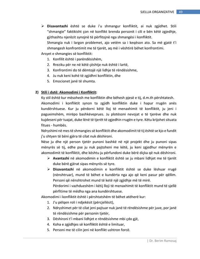 SJELLJA ORGANIZATIVE - Dr. Berim Ramosaj (Pyetjet e provimeve) | PDF