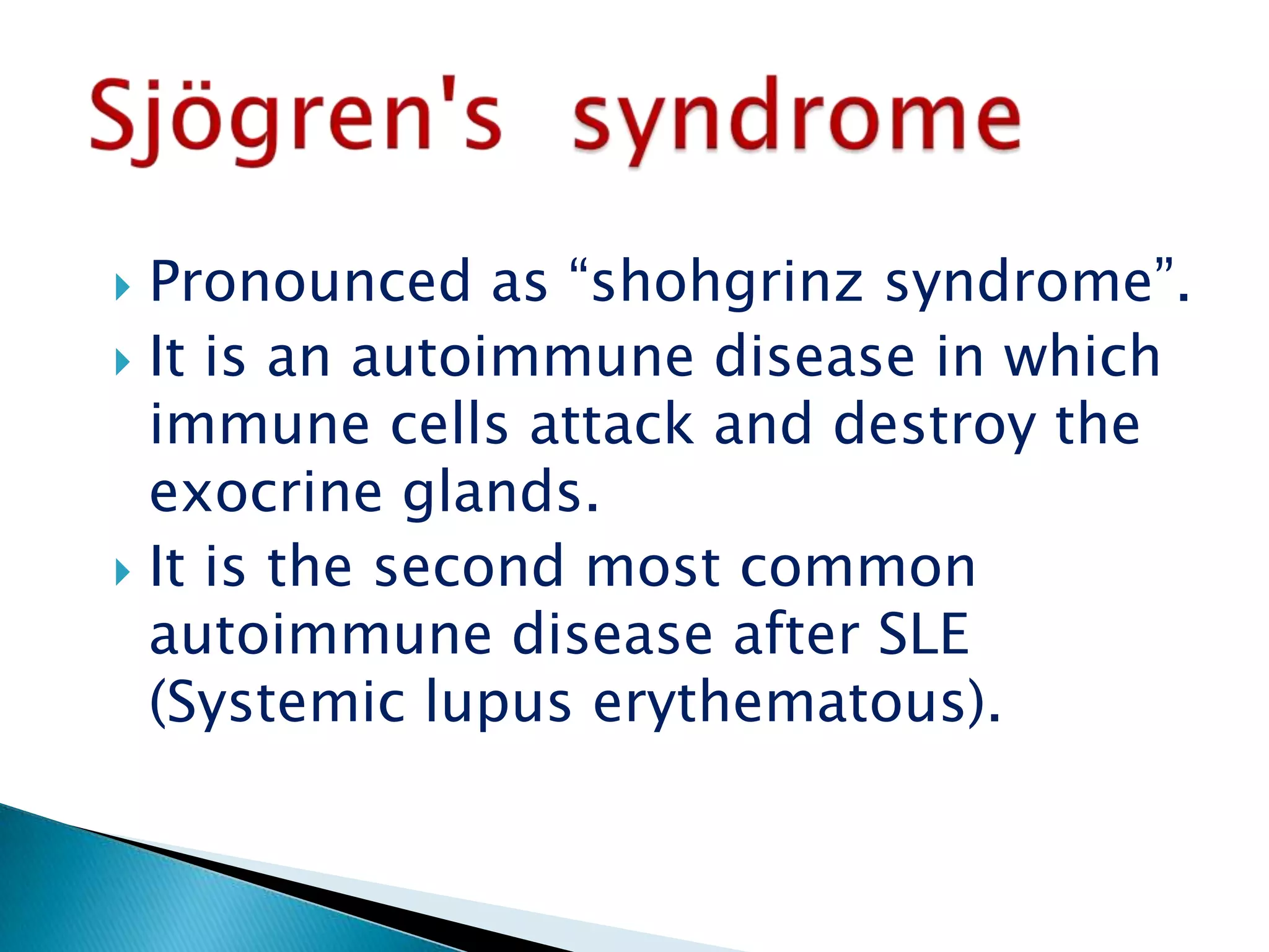 Sjögren's syndrome | PPTX