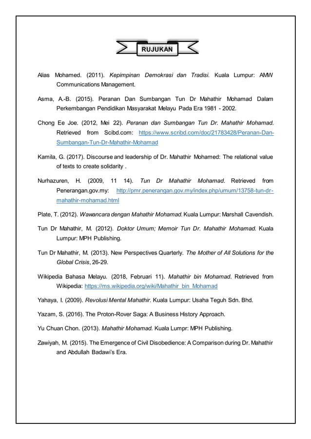 Assignment sejarah SJH3163 (peranan, usaha dan sumbangan tun dr Mahathir mohamad) | DOCX