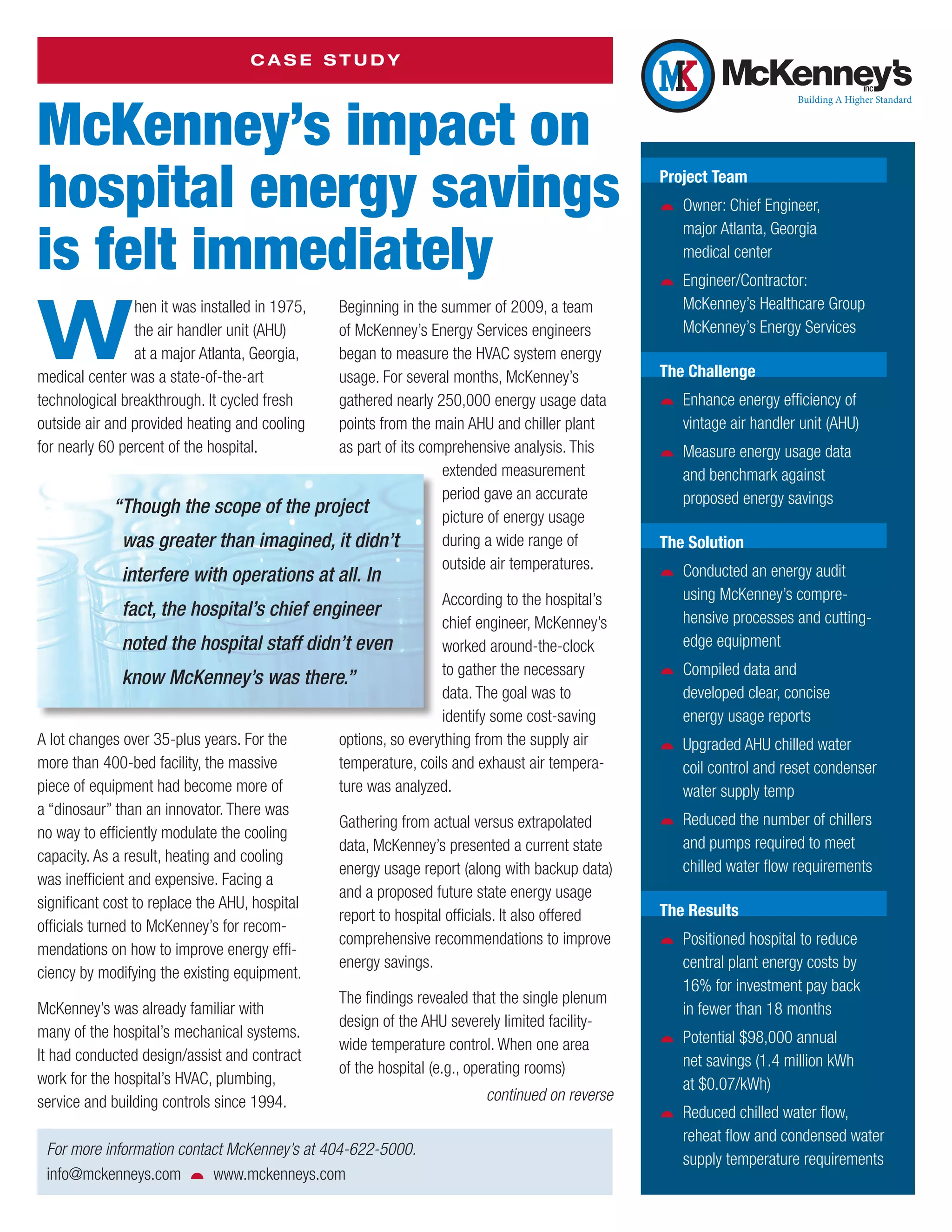 Hospital Energy Efficiency Case Study | PDF