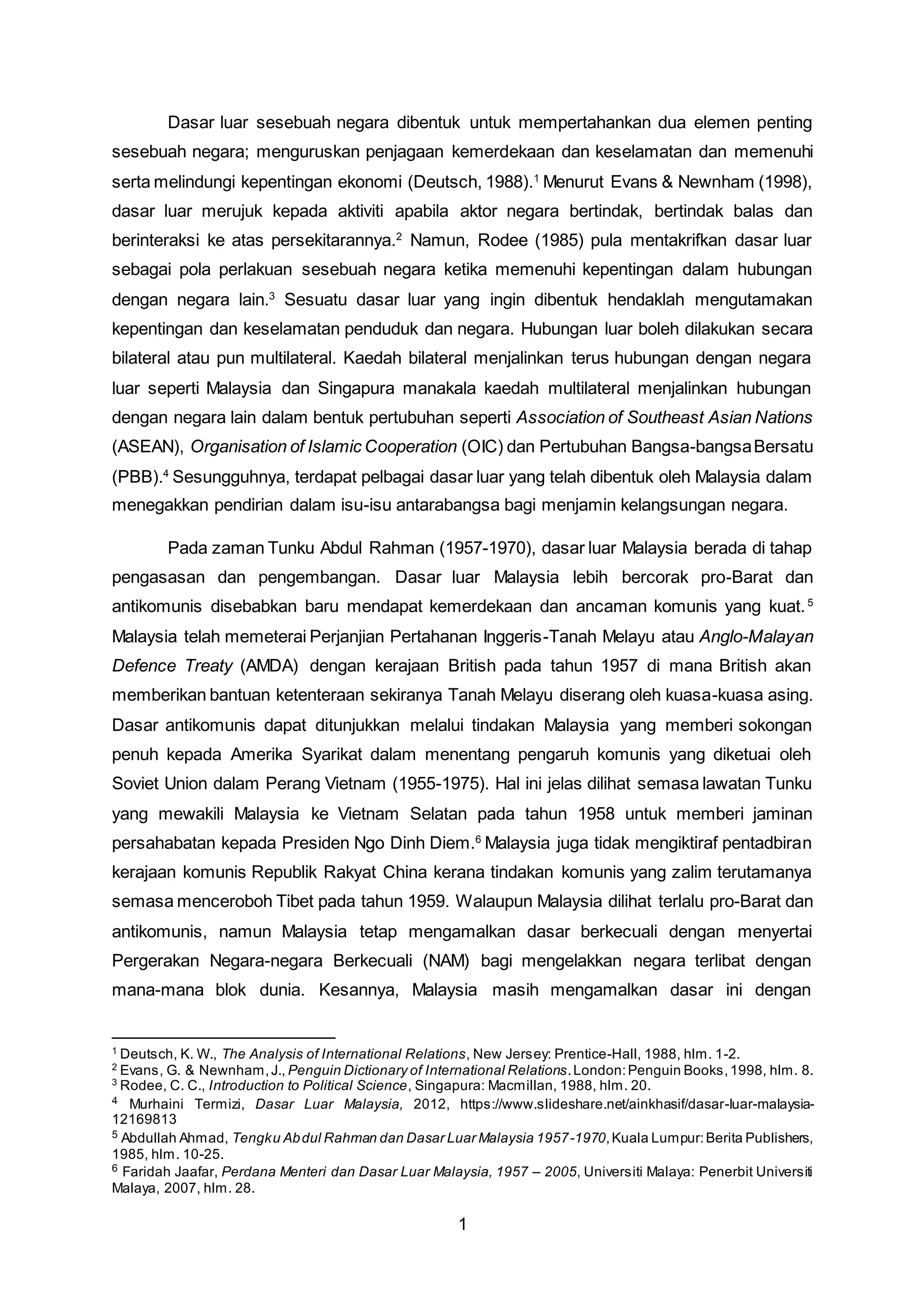 DASAR LUAR MALAYSIA | DOCX