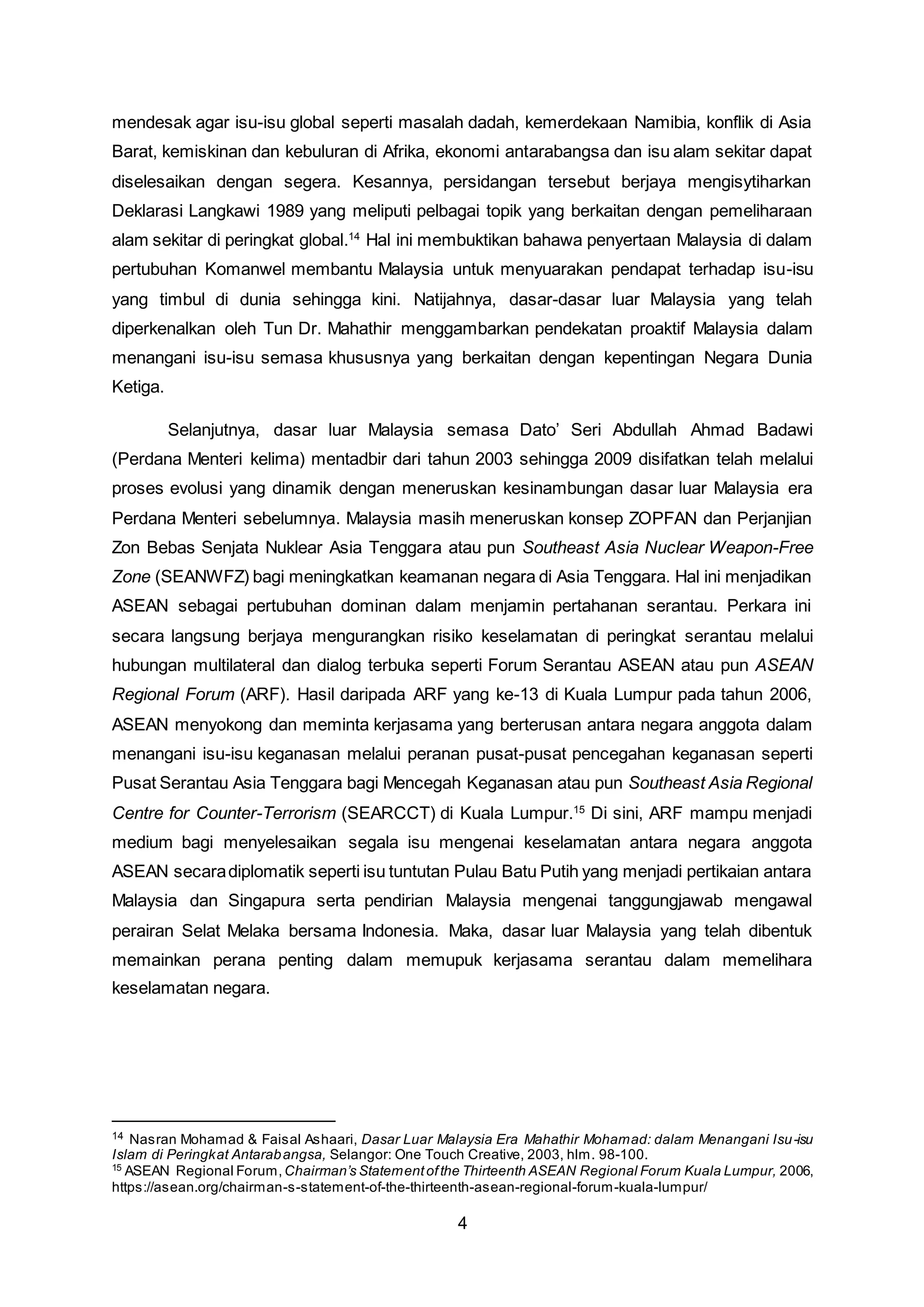 DASAR LUAR MALAYSIA | DOCX
