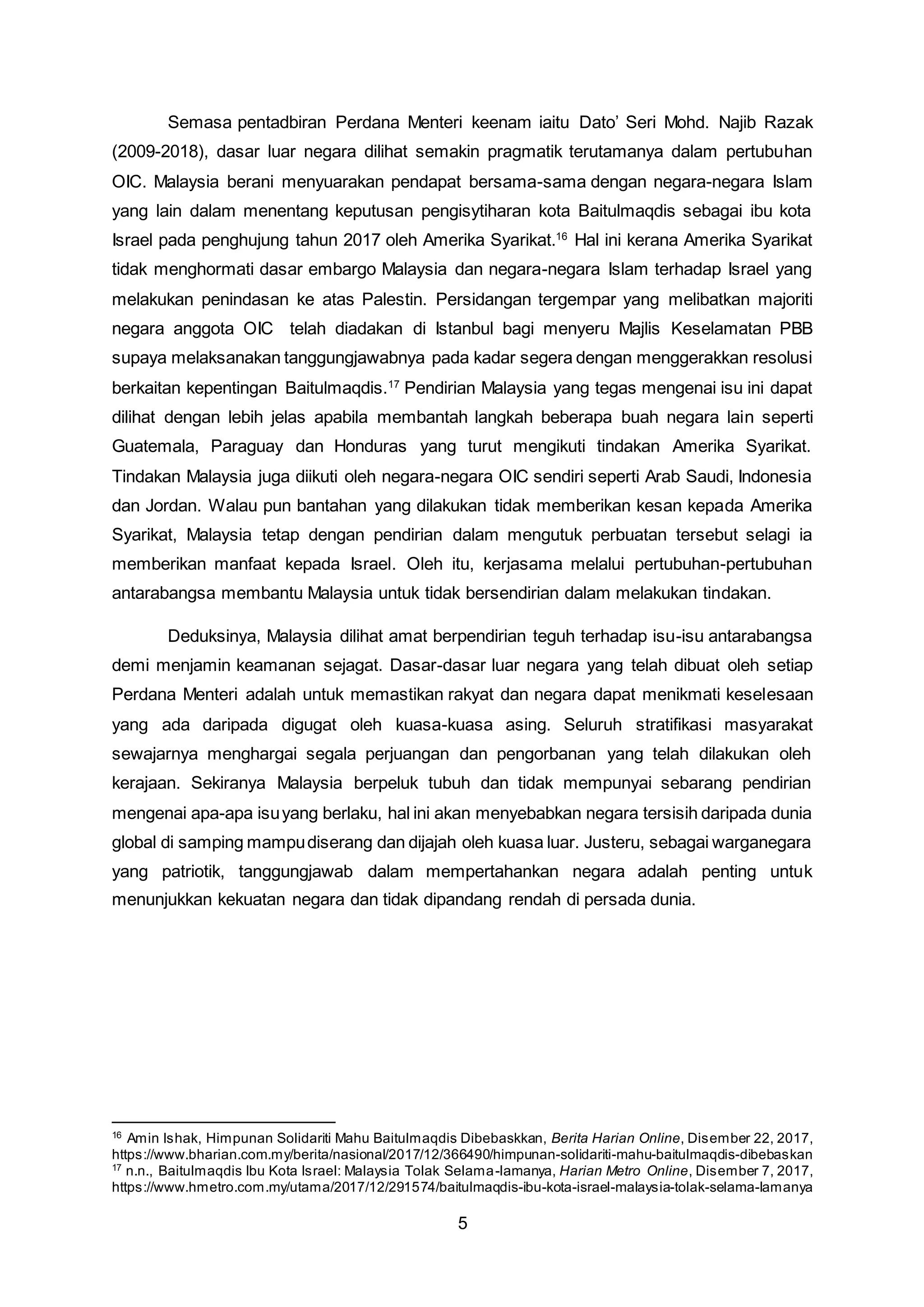 DASAR LUAR MALAYSIA | DOCX