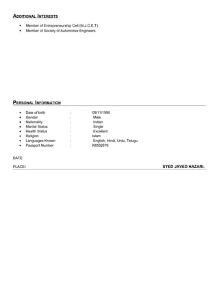 SYED JAVED HAZARI HVAC DESIGN ENGINEER | DOC
